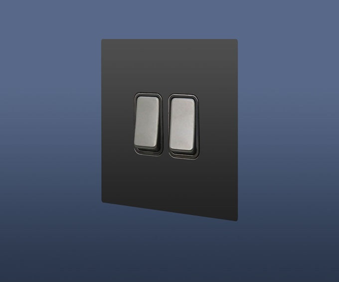 2 GANG 2 WAY ROCKER LIGHT SWITCH - MATT BLACK – SL LIGHTING